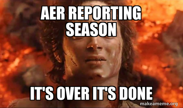 AER Reporting Season it's over it's done - Frodo it's over it's done ...