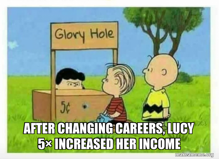 After Changing careers, Lucy 5× increased her income Meme Generator