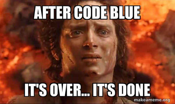 AFTER CODE BLUE IT'S OVER... it's done - Frodo it's over it's done Meme ...