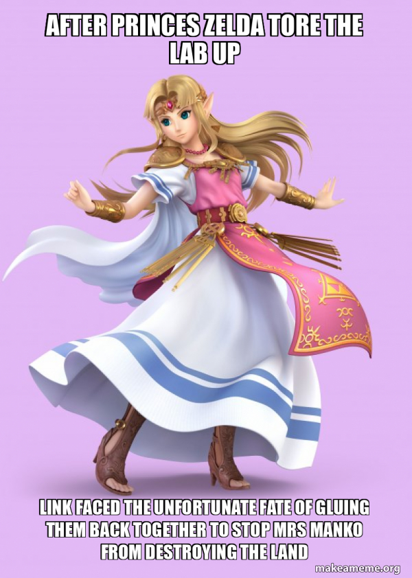 After princes Zelda tore the lab up link faced the unfortunate fate of ...
