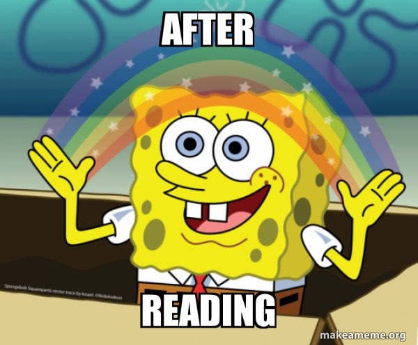AFTER READING - Rainbow SpongeBob Meme Generator