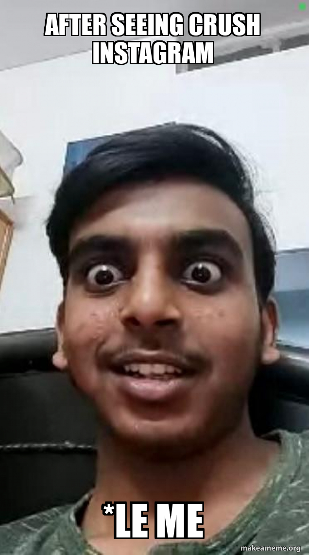 After seeing crush Instagram *Le me Meme Generator