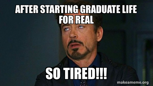 After starting graduate life for real SO TIRED!!! - Tony Stark Eye Roll ...