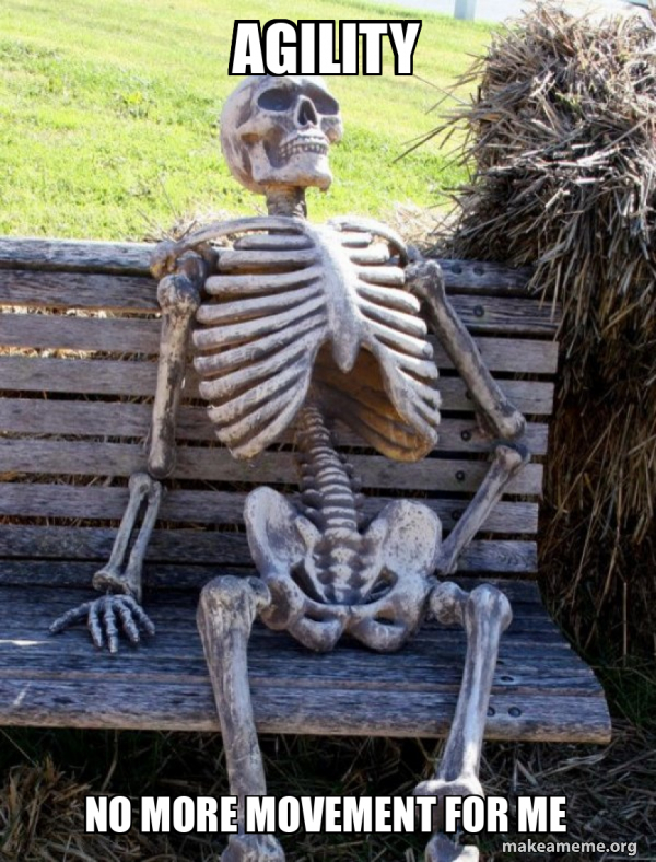 Agility No more movement for me - Waiting Skeleton Meme Generator