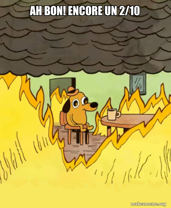 Ah bon! Encore un 2/10 - This Is Fine Meme Generator
