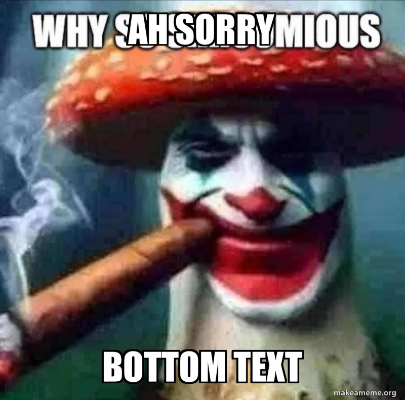 Ah sorry Bottom text Meme Generator