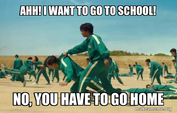 ahh! i want to go to school! no, you have to go home - Squid Game Ali ...