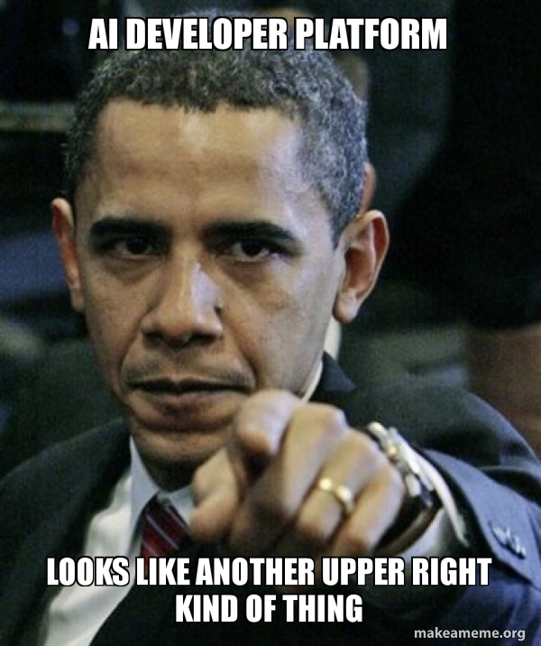 AI Developer Platform Looks like another upper right kind of thing ...