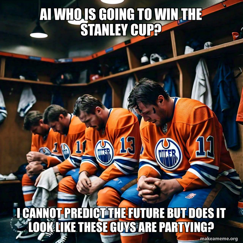 Ai Who is going to win the stanley Cup? I cannot predict the future but ...