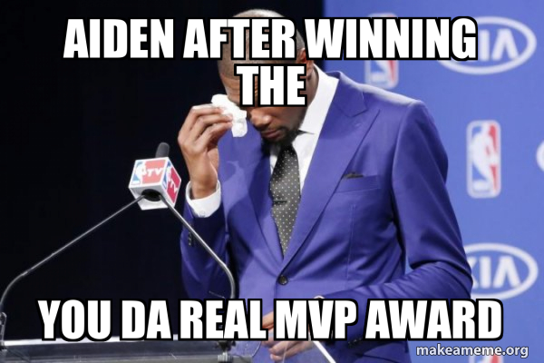 Aiden after winning the You Da Real MVP Award - Kevin Durant You Da The ...