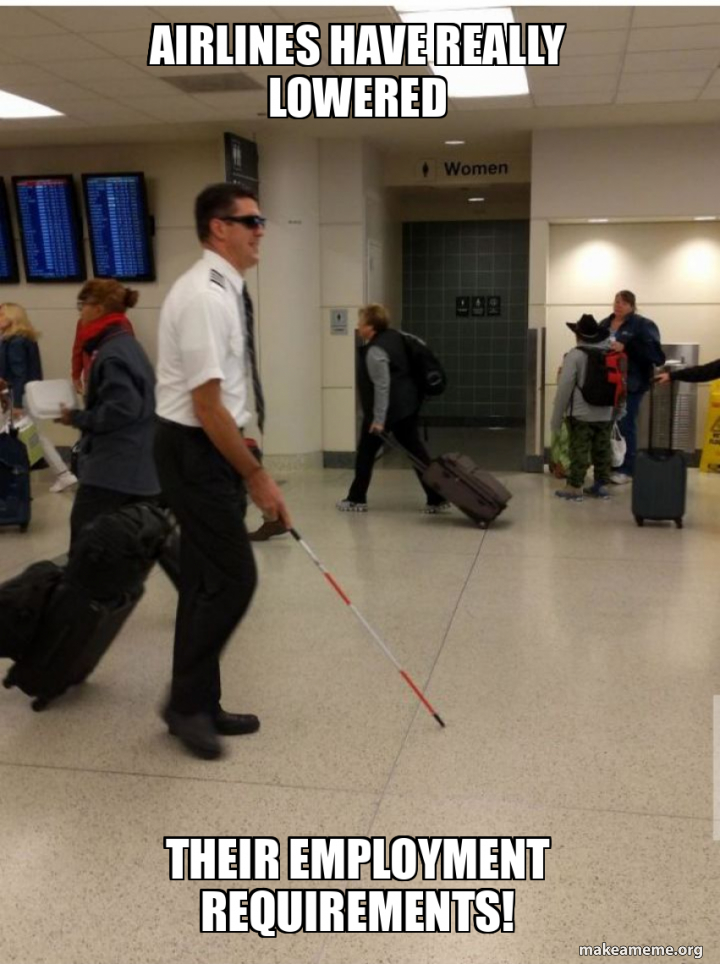 airlines have really lowered their employment requirements! Meme Generator