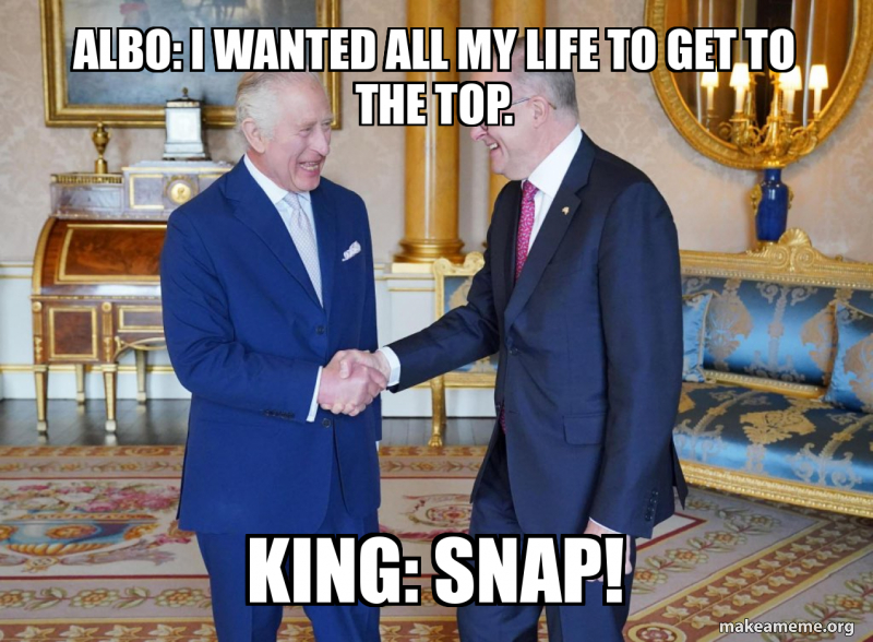 Albo: i wanted all my life to get to the top. King: snap! Meme Generator