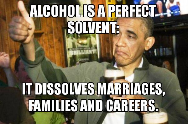 Alcohol is a perfect solvent: It dissolves marriages, families and ...