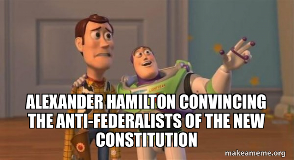Alexander Hamilton convincing the anti-federalists of the new ...