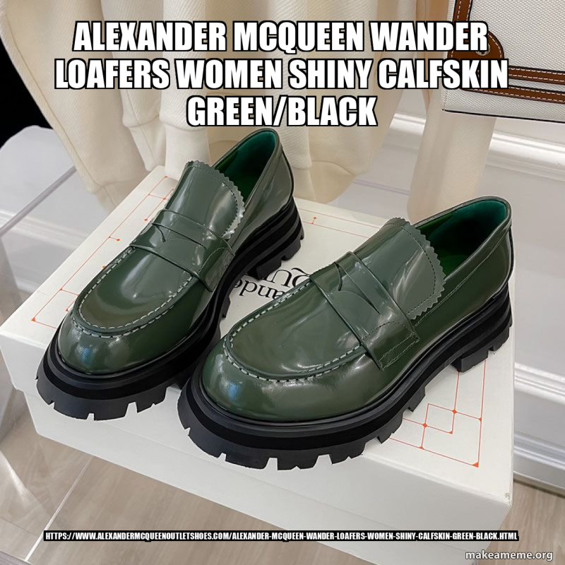 Alexander Mcqueen Wander Loafers Women Shiny Calfskin Green/Black https ...