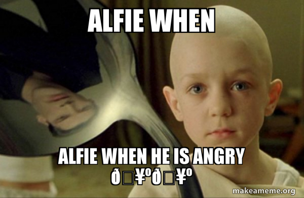 ALFIE WHEN ALFIE WHEN HE IS ANGRY ðŸ¥ºðŸ¥º - There is no Spoon Meme ...