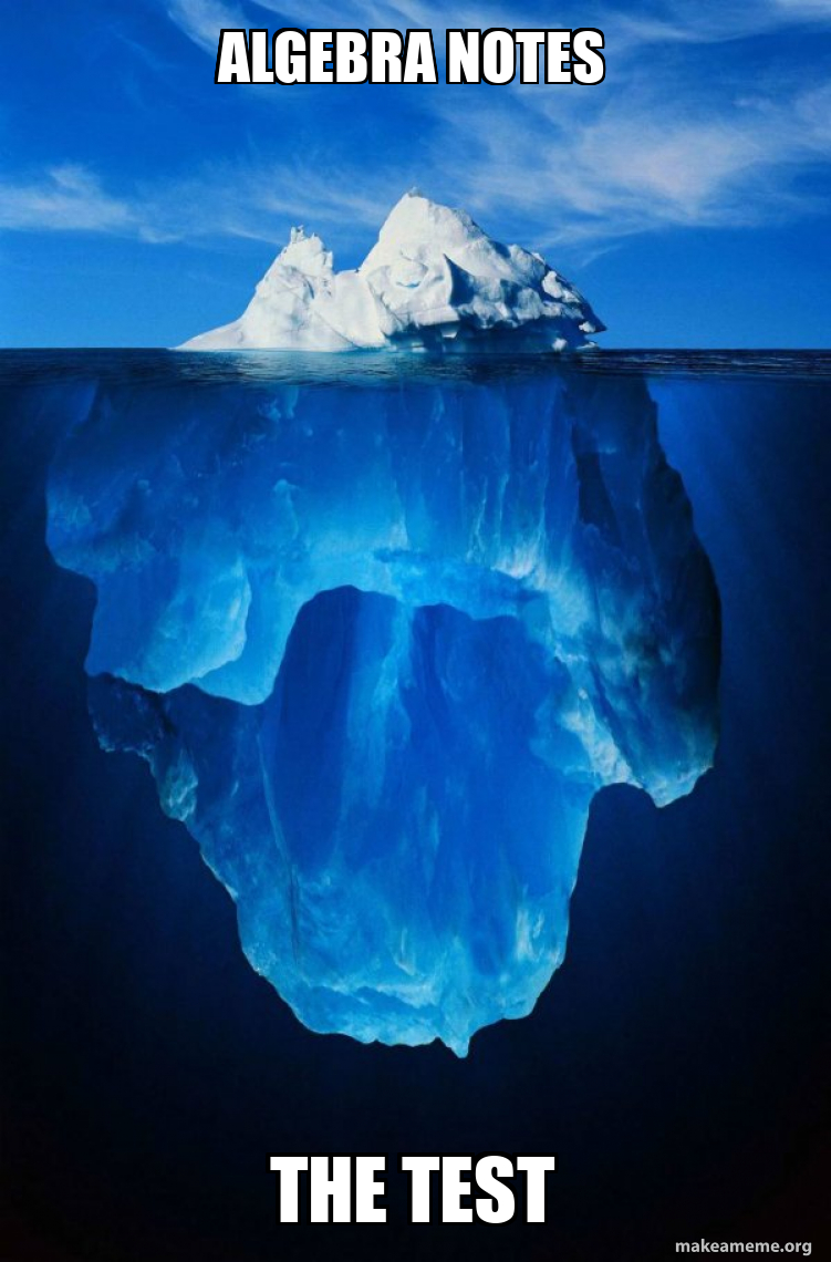 Algebra notes The Test - Iceberg Meme Generator