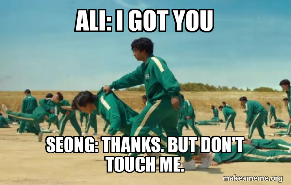 Ali: I got you seong: thanks. but don't touch me. - Squid Game Ali ...