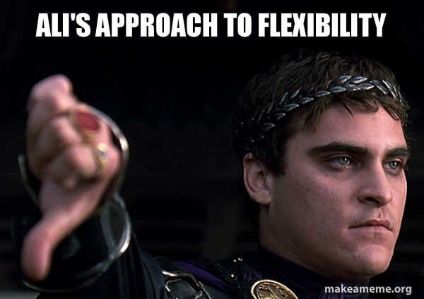 Ali's approach to flexibility - Downvoting Roman Meme Generator