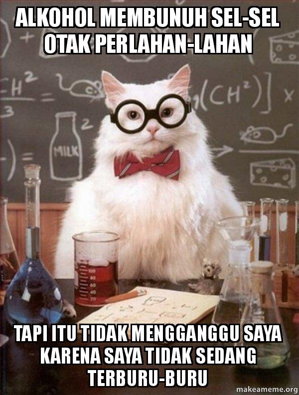 alkohol membunuh sel-sel otak perlahan-lahan tapi itu tidak mengganggu ...