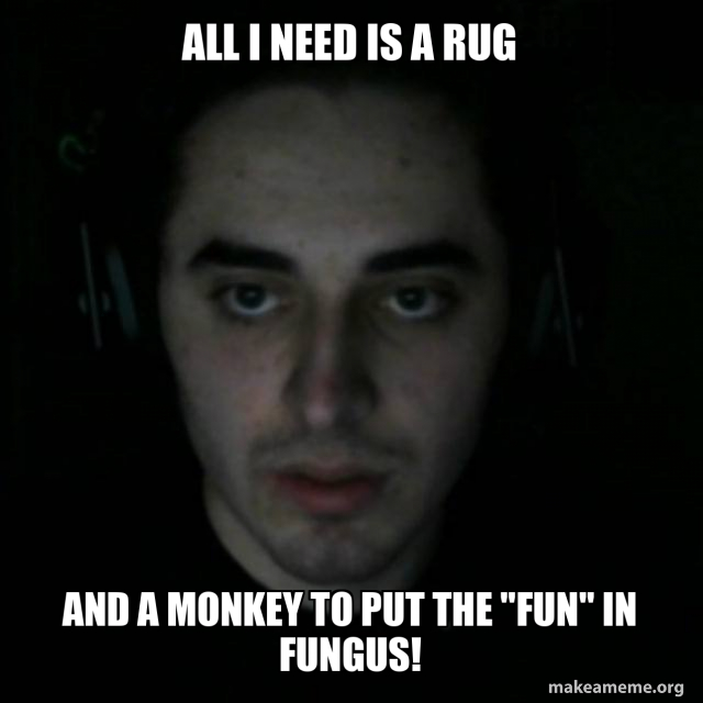 All I need is a rug and a monkey to put the "fun" in fungus! Meme Generator