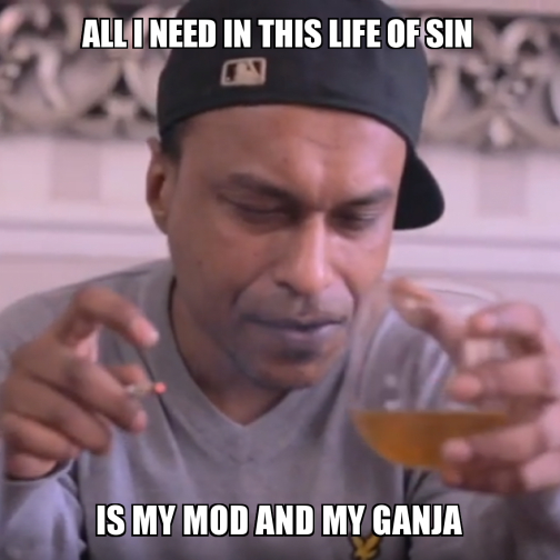 ALL I NEED IN THIS LIFE OF SIN IS MY MOD AND MY GANJA Meme Generator