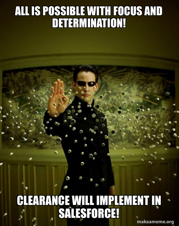 ALL IS POSSIBLE with focus and determination! Clearance WILL implement ...