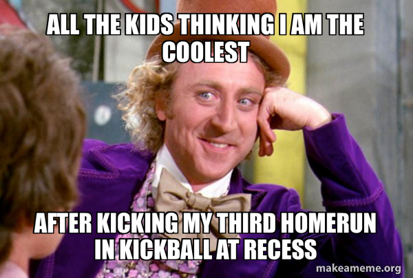 All the kids thinking I am the coolest after kicking my third homerun ...