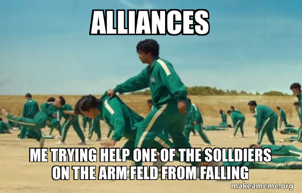 alliances me trying help one of the solldiers on the arm feld from ...