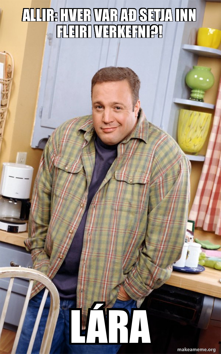 Allir: hver var að setja inn fleiri verkefni?! Lára - Kevin James Meme ...