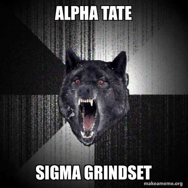 Alpha tate Sigma grindset - Insanity Wolf Meme Generator
