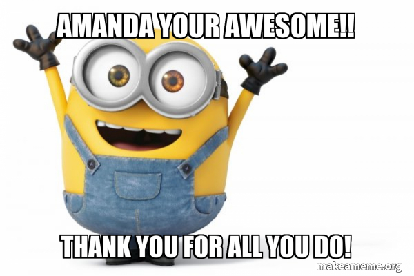 Amanda Your Awesome!! Thank you for all you do! - Happy Minion Meme ...