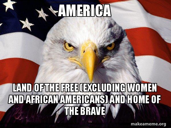 America Land of the free (excluding women and african americans) and ...