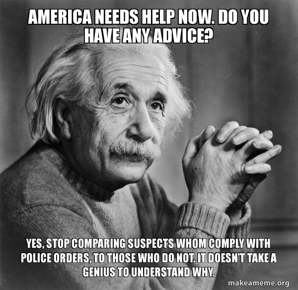 America needs help now. Do you have any advice? Yes, stop comparing ...
