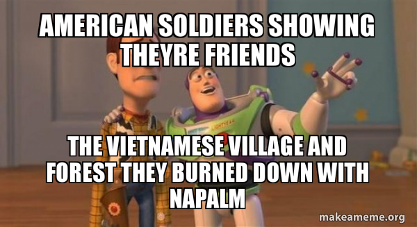 american soldiers showing theyre friends the vietnamese village and ...