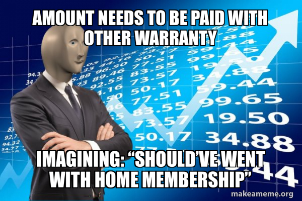 Amount needs to be paid with other warranty Imagining: “should’ve went ...