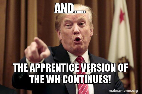And..... The Apprentice version of the WH continues! - Donald Trump ...