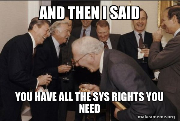 And then i said you have all the sys rights you need - Laughing Men in ...