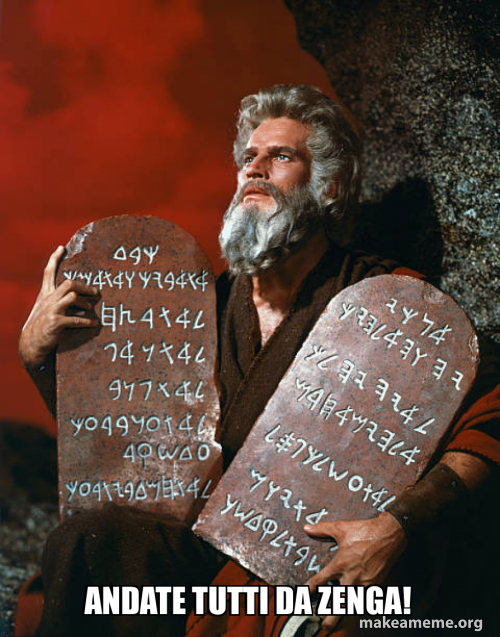 Andate tutti da zenga! Meme Generator