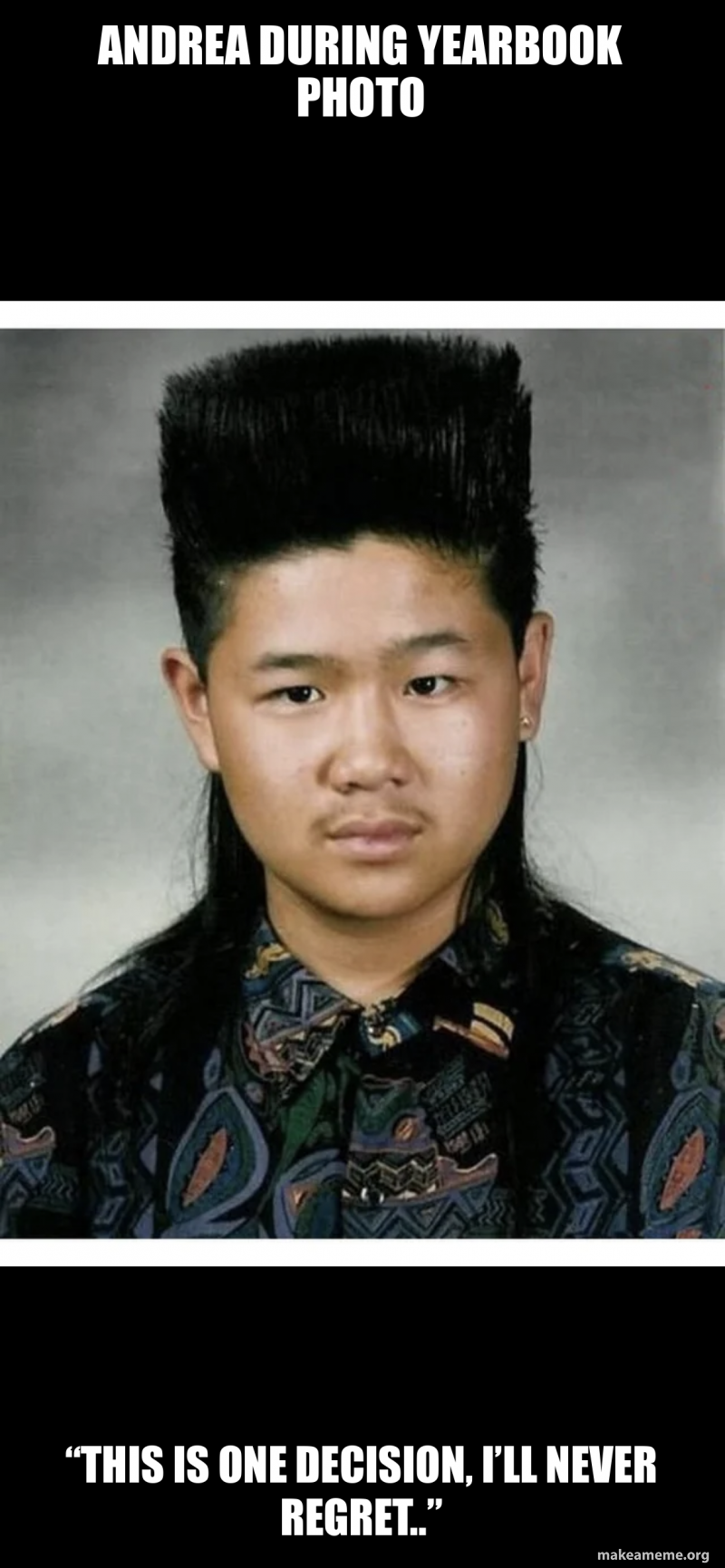Andrea during yearbook photo “This is one decision, i’ll never regret ...