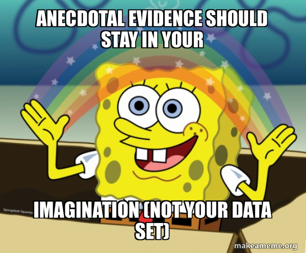 anecdotal evidence should stay in your imagination (not your data set ...