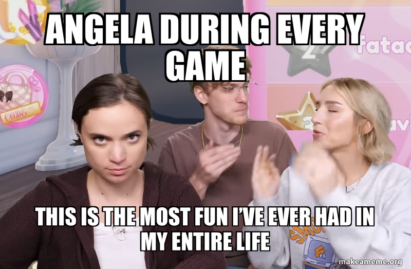 Angela during every game This is the most fun i’ve ever had in my ...
