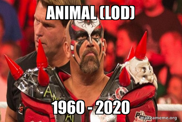 ANIMAL (LOD) 1960 - 2020 Meme Generator
