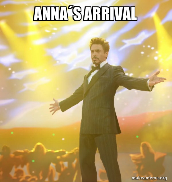 Anna´s arrival - Tony Stark Success Meme Generator