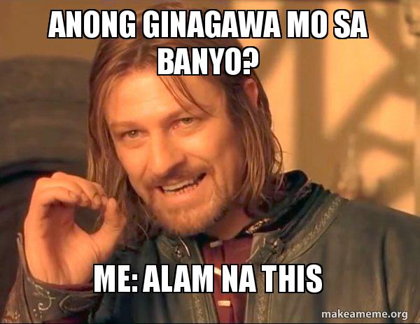 Anong ginagawa mo sa banyo? me: alam na this - One Does Not Simply Meme ...