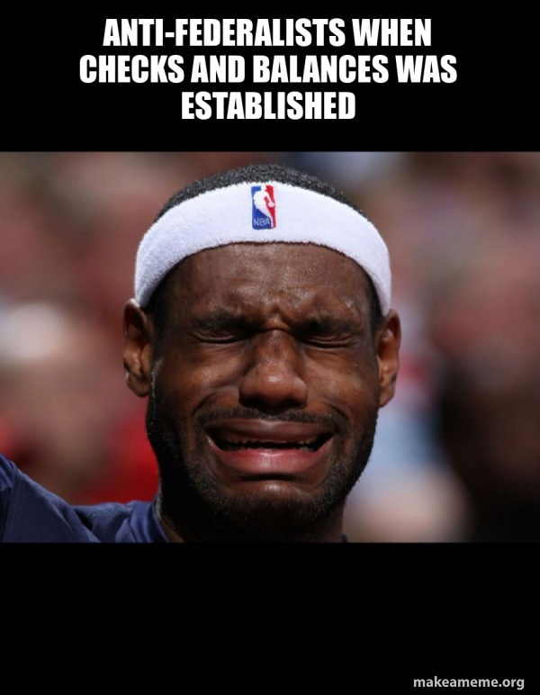 Anti-Federalists when checks and balances was established - Lebron ...