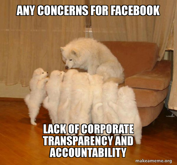Any concerns for facebook lack of corporate transparency and ...