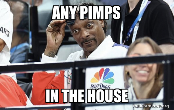 any pimps in the house - Snoop Dogg Sunglasses at Olympics Meme Generator