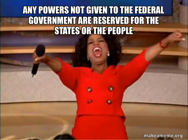 any powers not given to the federal government are reserved for the ...
