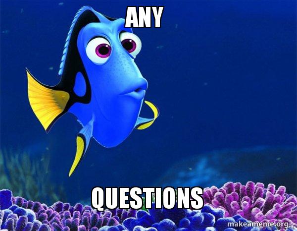 Any Questions - Dory from Nemo (5 second memory) Meme Generator